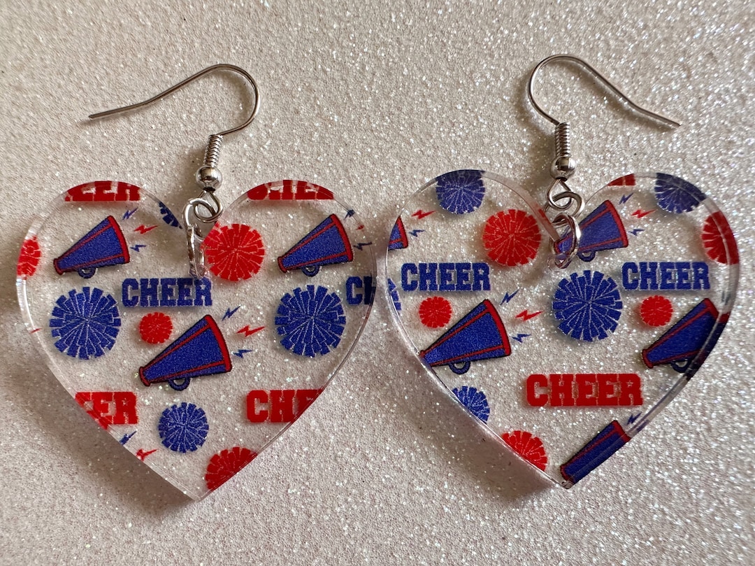 Cheerleading Earrings: Laser Cut Acrylic Earrings, Sports, Chearleader ...