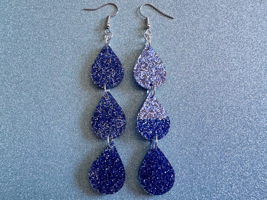 Rain Earrings: Laser Cut Acrylic Raindrops, Rain Drops, Drop, Tear ...