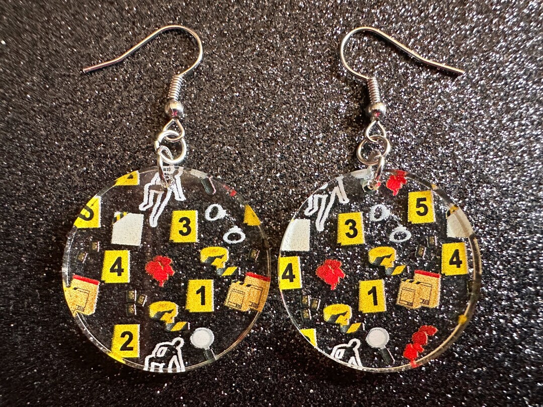 Crime Scene Earrings: Laser Cut Acrylic Halloween Earrings, Scary ...