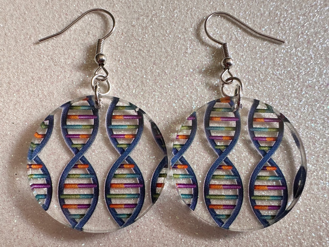 DNA Strand Earrings: Laser Cut Acrylic Science Earrings, Genes ...