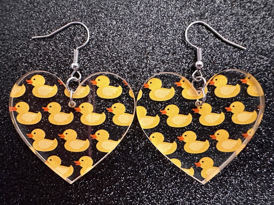 Ducky Earrings: Laser Cut Acrylic Ducks, Duckies, rubber Duck Earrings ...