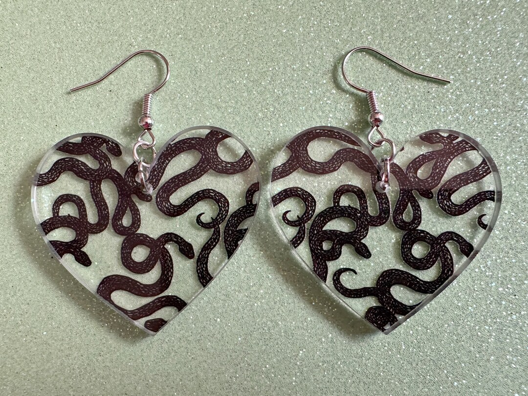 Snake Earrings: Laser Cut Acrylic Snakes, Reptile, Zoo, Nope Rope ...