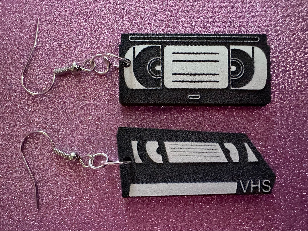 VHS Earrings: Laser Cut Acrylic Video Tape Earrings, Retro Tapes ...