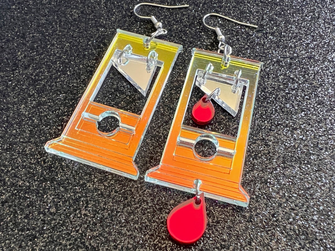 Iridescent Guillotine Earrings: Halloween, Scary, Horror, Execution ...