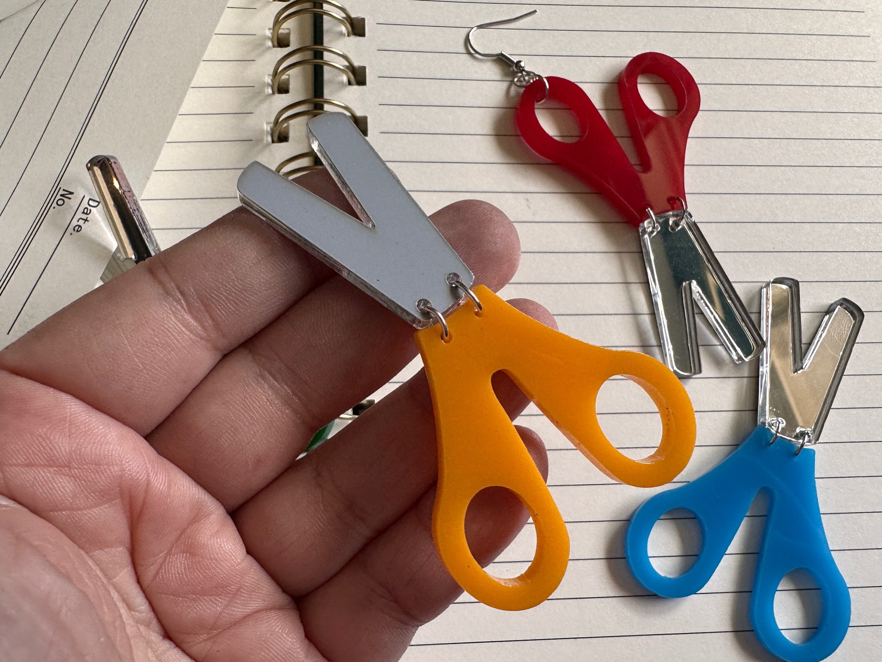 Scissor Earrings: Laser Cut Acrylic Scissors Stationary - Etsy