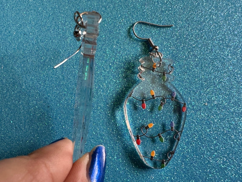 Christmas Light Earrings: Laser Cut Acrylic Christmas Lights, Fairy ...