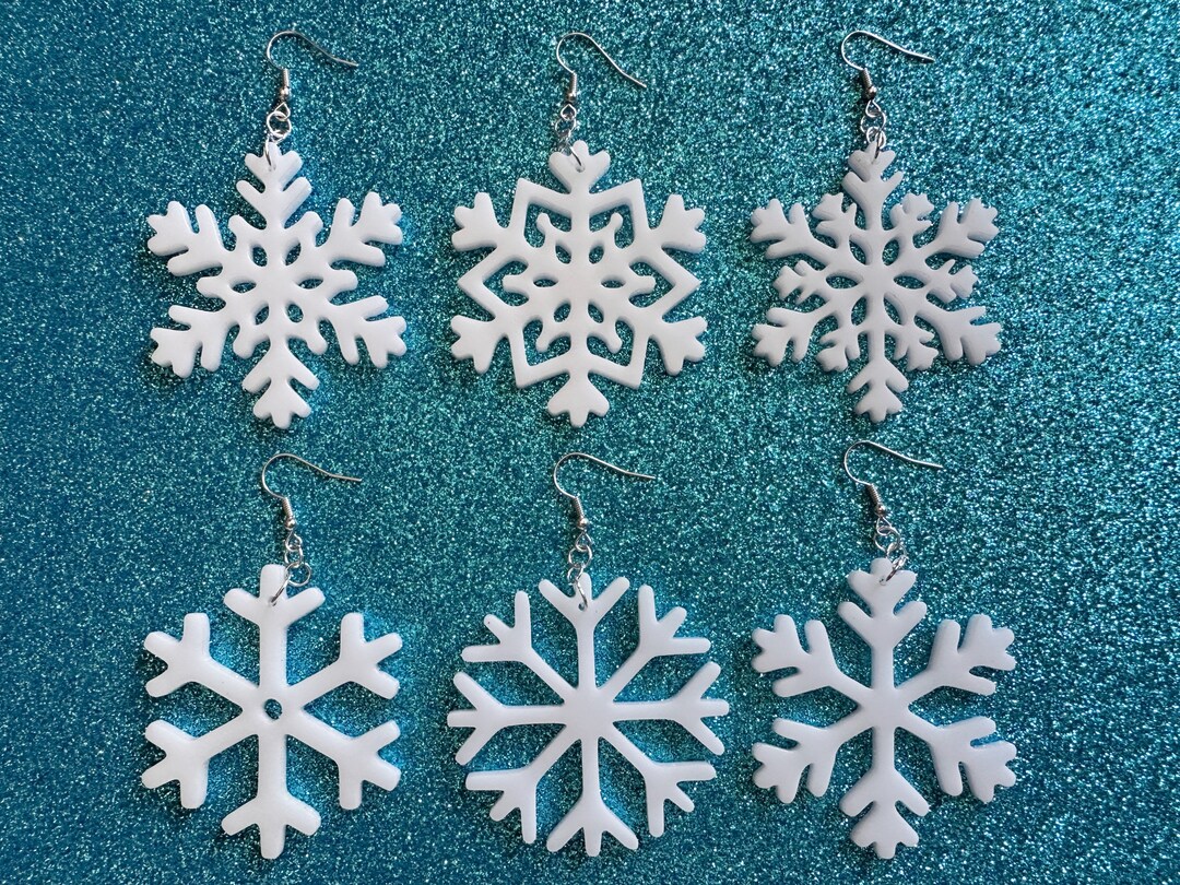 Snowflake Earrings: Laser Cut Acrylic Snowflakes, Stormy Weather ...