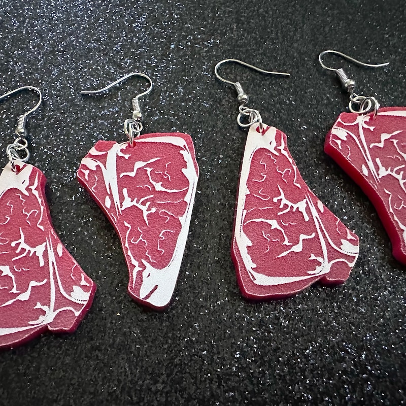 Steak Earrings - Etsy