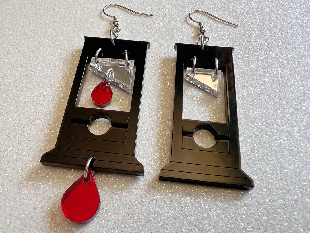 Guillotine Earrings: Halloween, Scary, Horror, Execution, Death, Decapitation, Laser Cut Acrylic ...
