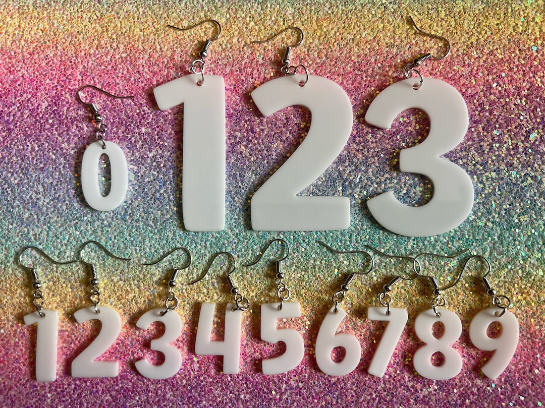 Custom Number Earrings: Laser Cut Numbers, Names, Math Teacher Gift ...