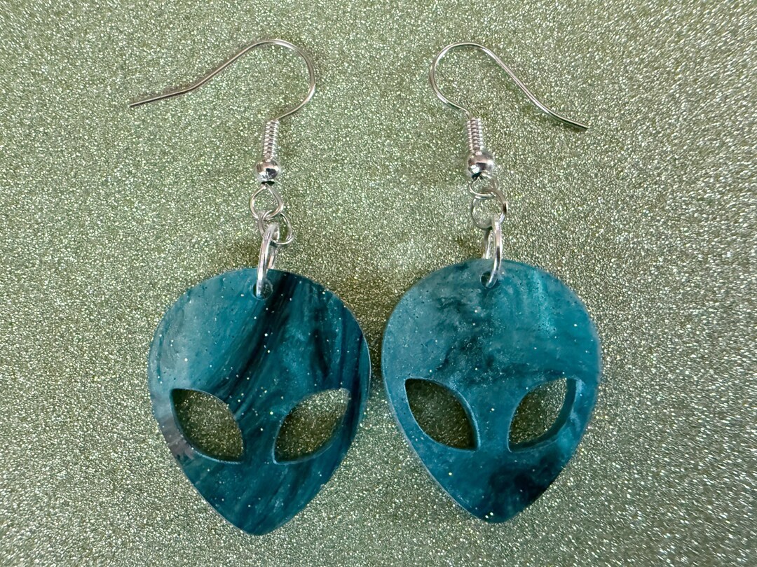 Alien Earrings: Laser Cut Acrylic Aliens, Cow Abduction, Area 51 ...