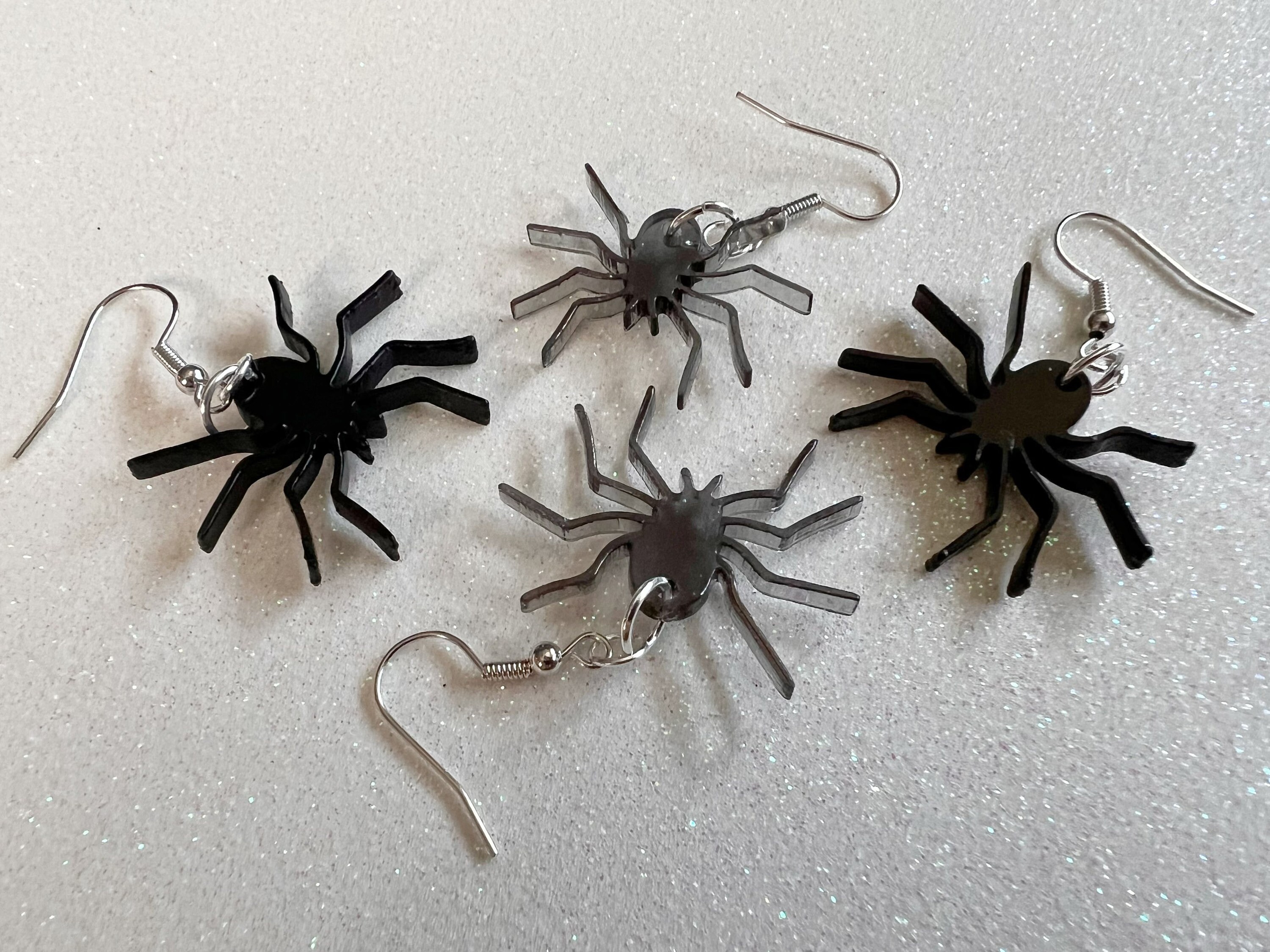 Dainty Spider Earrings: Laser Cut Acrylic Spiders Halloween - Etsy