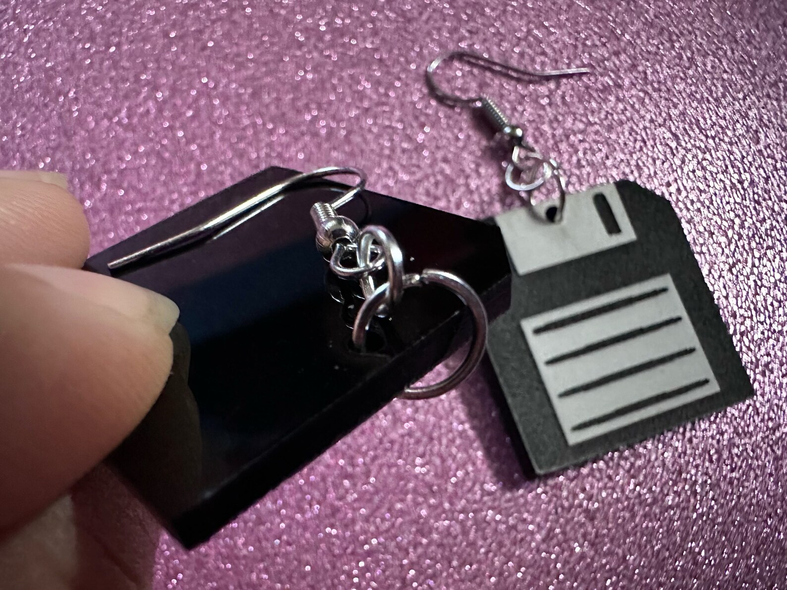 Floppy Fisk Earrings: Laser Cut Acrylic Floppy Disks, Retro Tech ...