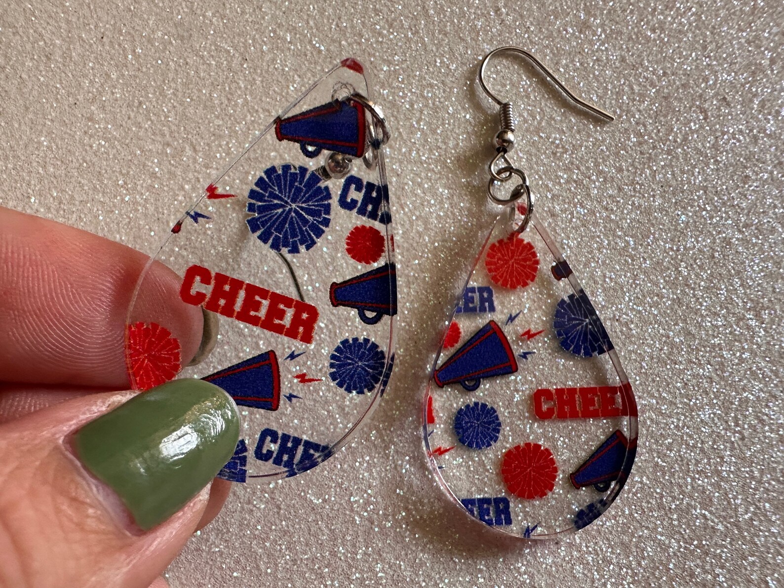 Cheerleading Earrings: Laser Cut Acrylic Earrings, Sports, Chearleader ...