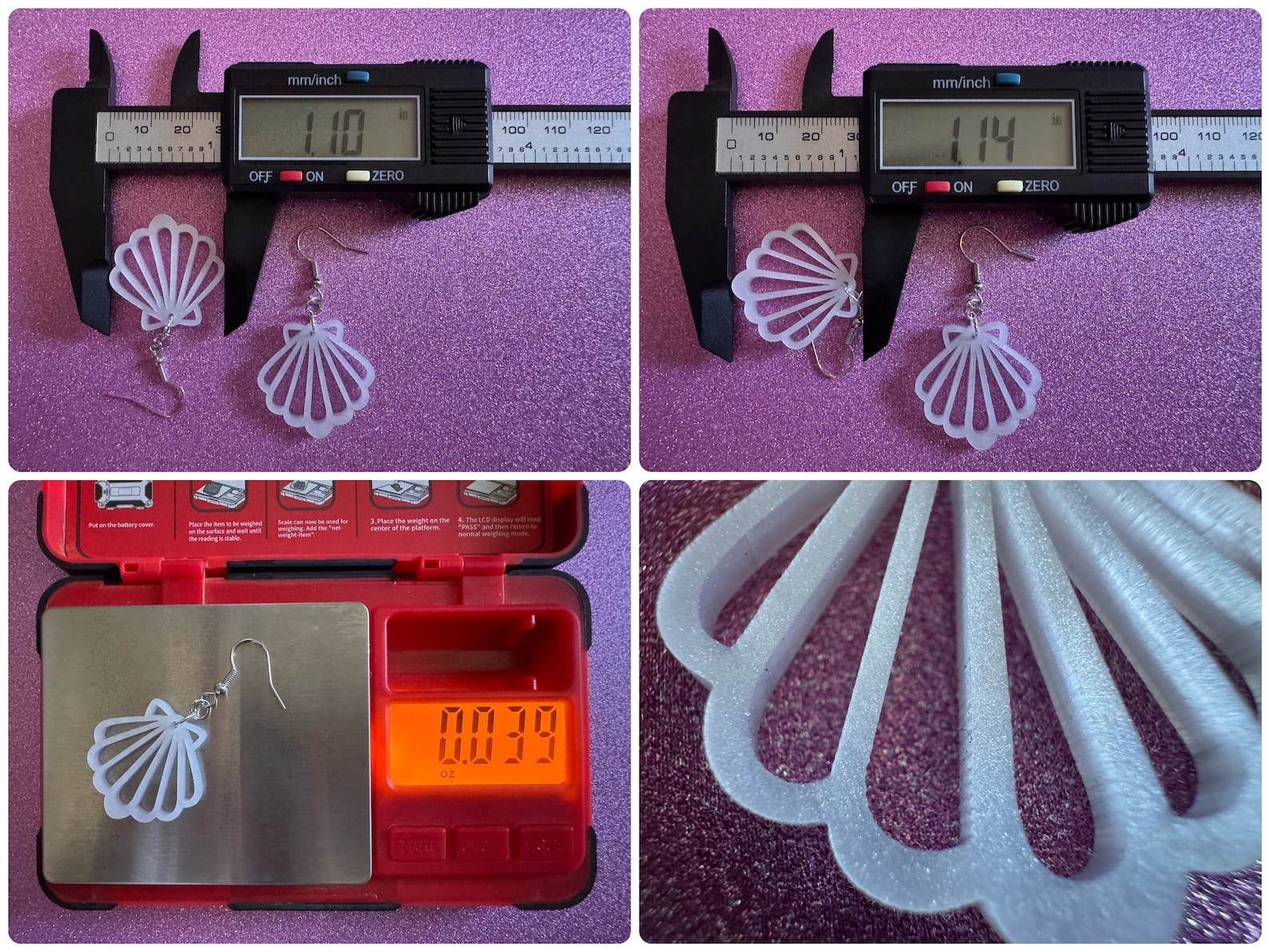 Pearlescent Shell Earrings: Laser Cut Acrylic Shells, Ocean, Beach ...