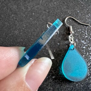 Rain Earrings: Laser Cut Acrylic Raindrops, Rain Drops, Drop, Tear ...