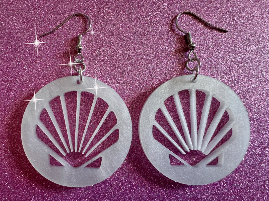 Pearlescent Shell Earrings: Laser Cut Acrylic Shells, Ocean, Beach ...