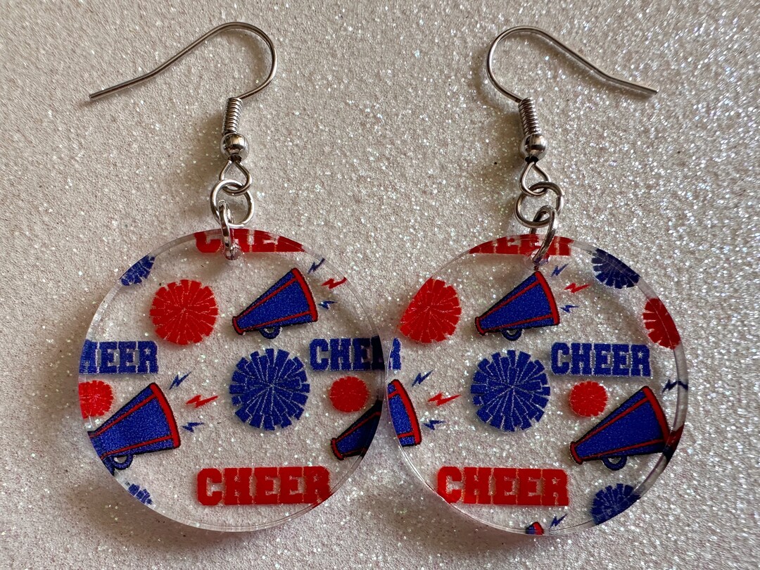 Cheerleading Earrings: Laser Cut Acrylic Earrings, Sports, Chearleader ...