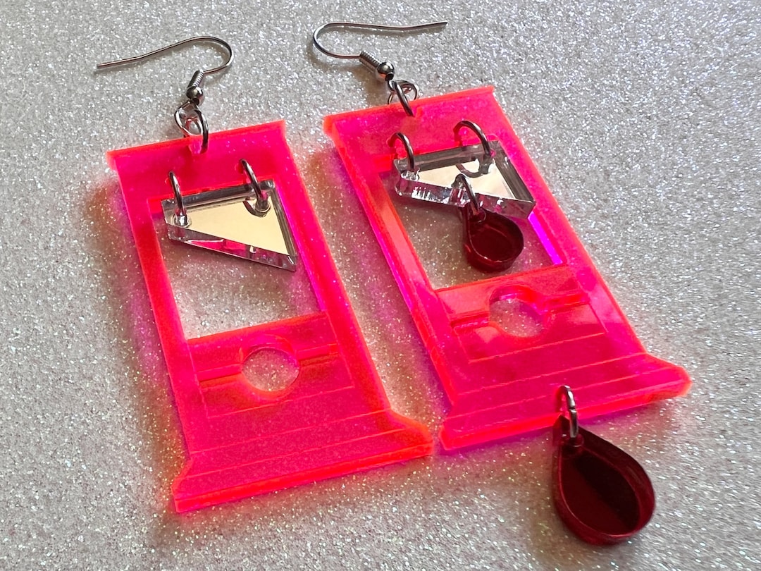 Neon Guillotine Earrings: Halloween, Scary, Horror, Execution, Death ...