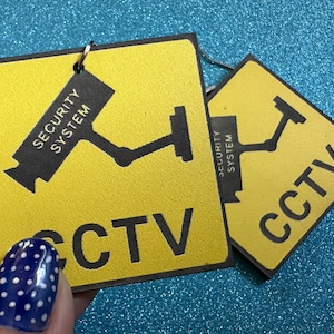 Pendientes de letrero CCTV: letrero de seguridad acrílico cortado con ...
