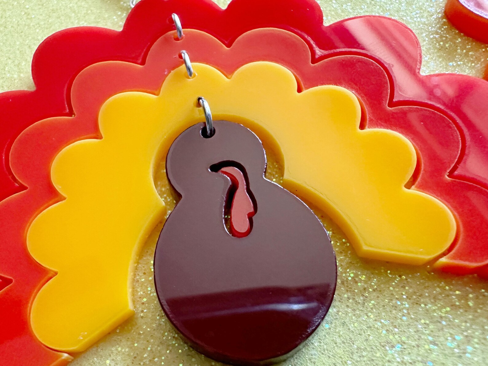 Build a Turkey Earrings: Custom Laser Cut Acrylic Turkeys, Thanksgiving ...