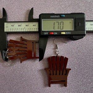 Beach Chair Earrings: Laser Cut Acrylic Chairs, Brown Lawn Chair ...