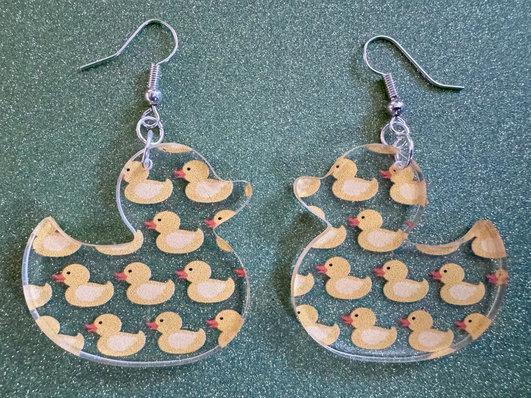 Ducky Earrings: Laser Cut Acrylic Ducks, Duckies, "rubber" Duck ...