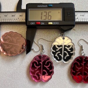 Mirrored Brain Earrings: Laser Cut Acrylic Brains, Genius, IQ, Nerd ...