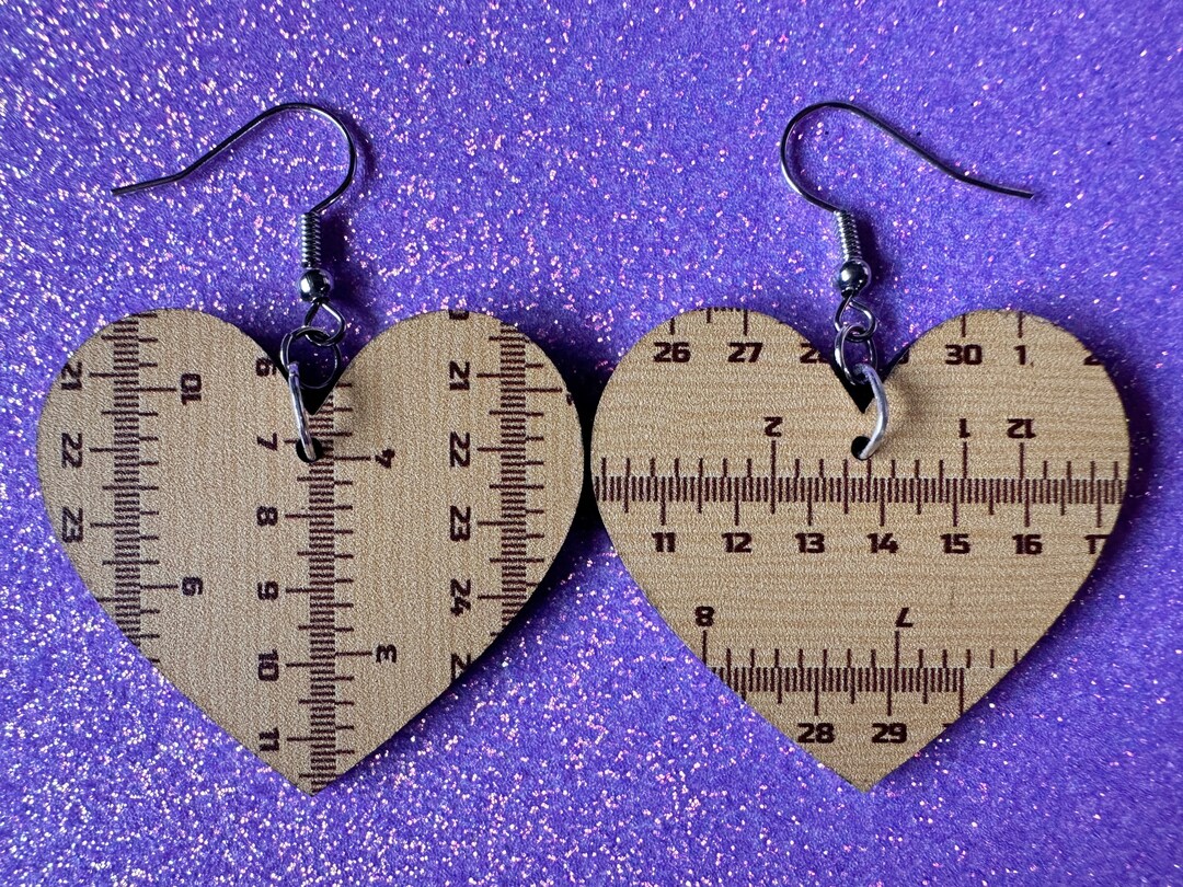 Ruler Earrings: Laser Cut Acrylic Rulers, Back to School, Teachers ...