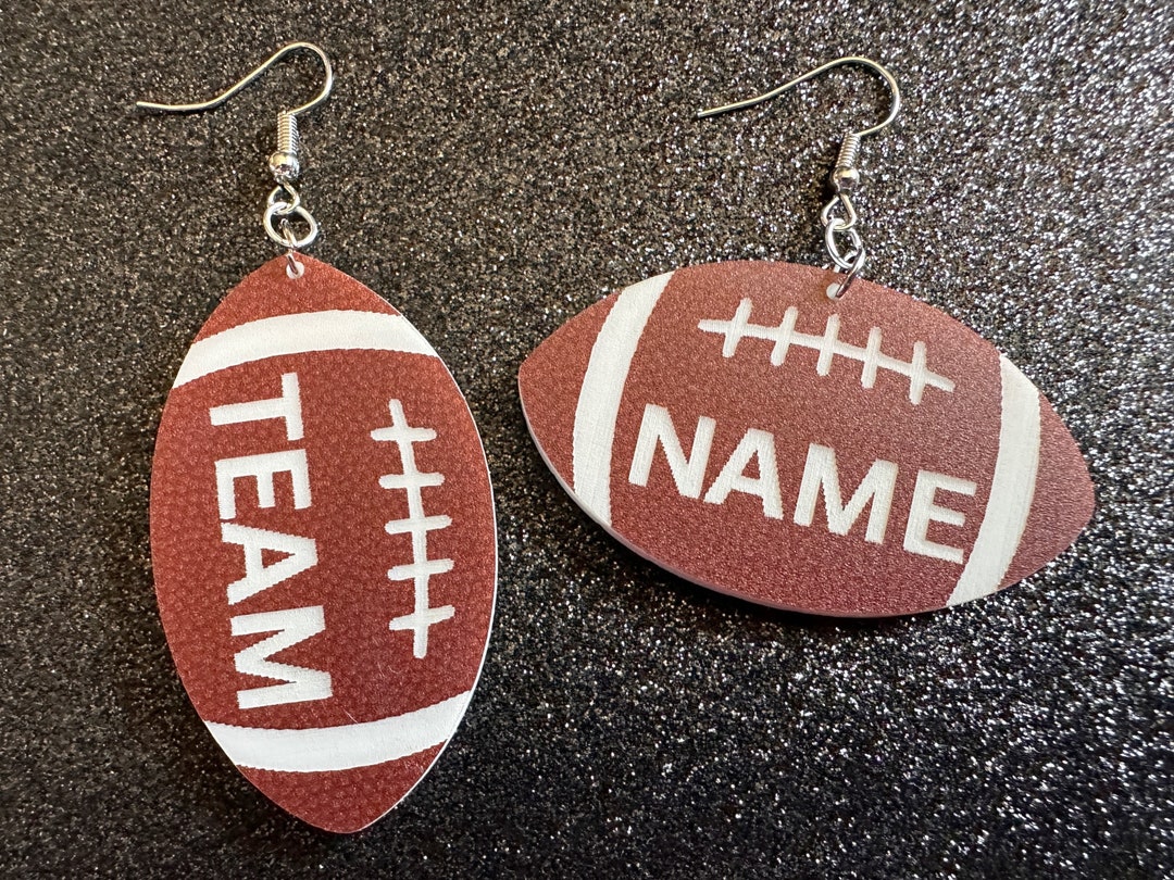 Custom Football Earrings: Laser Cut Acrylic Footballs, American ...