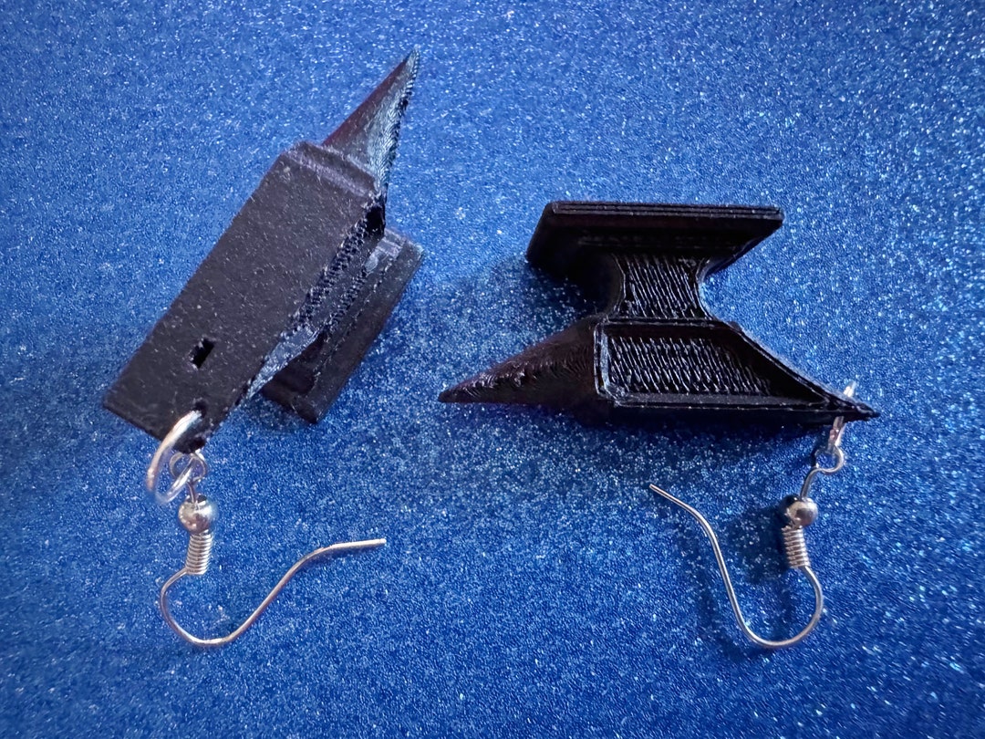 Anvil Earrings: 3d-printed Anvils, Construction Work, Old Fashioned ...
