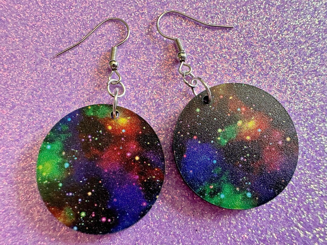 Galaxy Earrings: Laser Cut Acrylic Space Earrings, Astronomy, Stars ...
