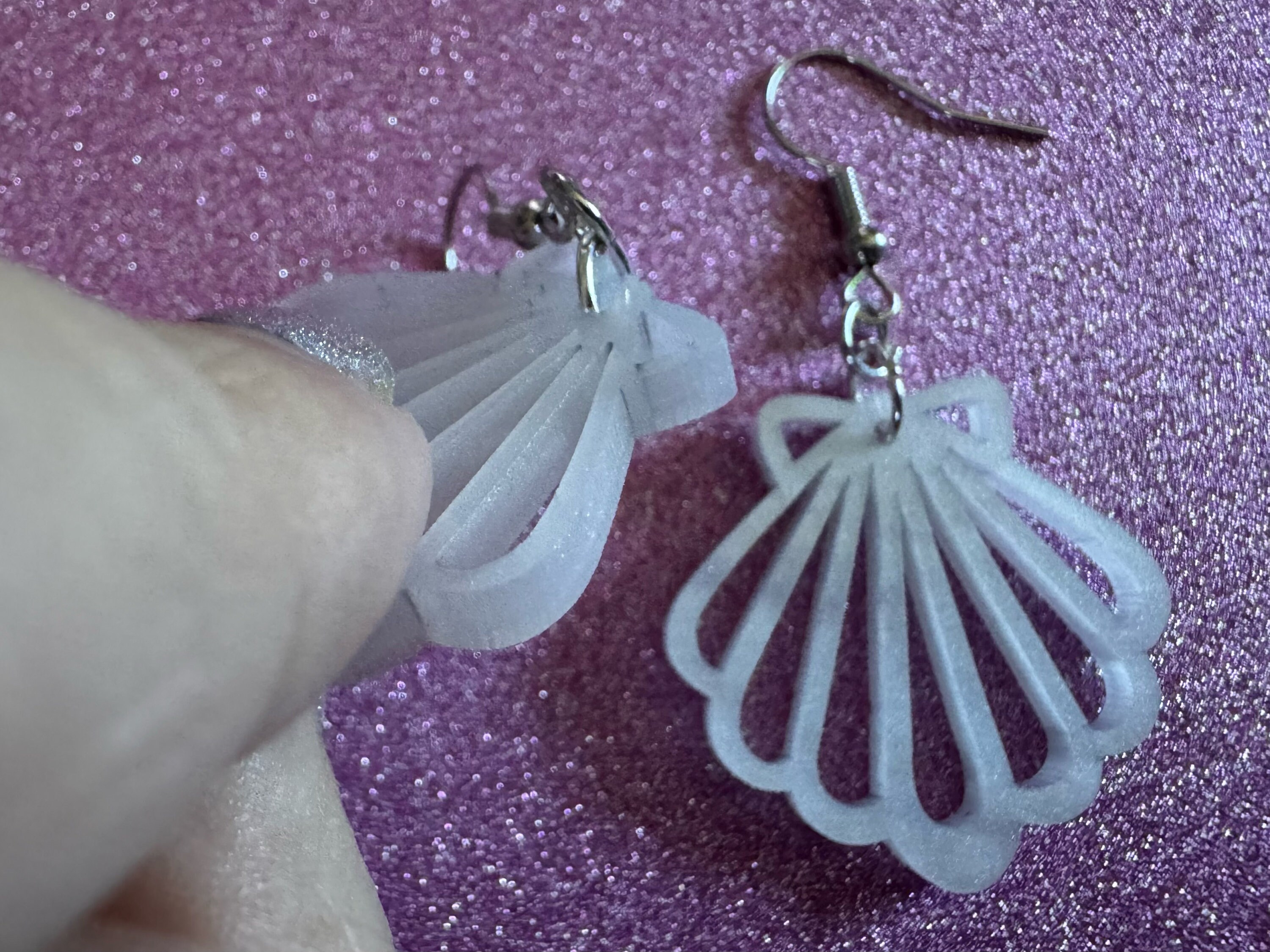Pearlescent Shell Earrings: Laser Cut Acrylic Shells, Ocean, Beach ...