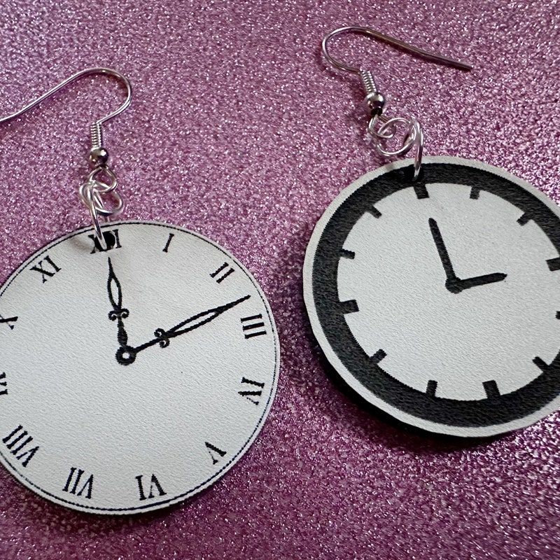 Clock Earrings - Etsy