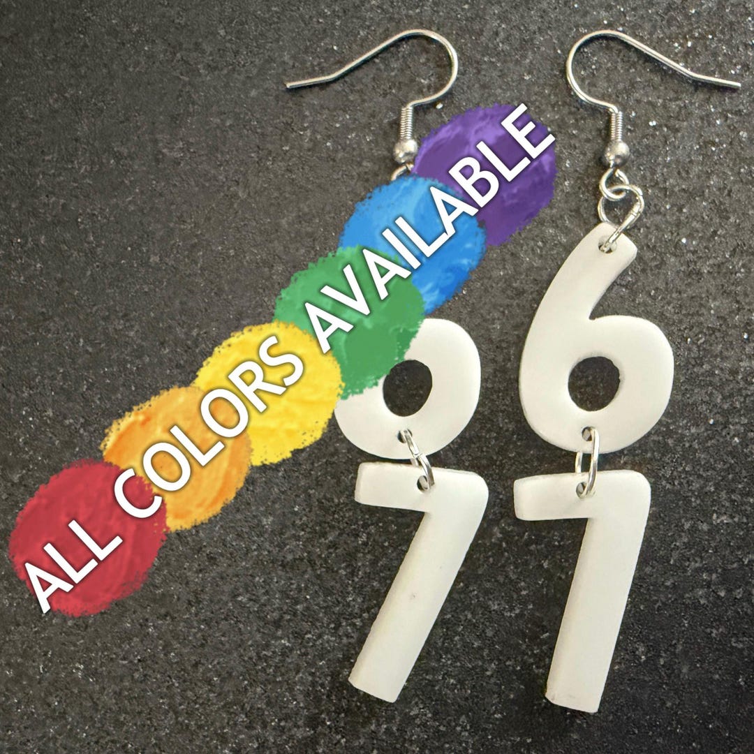 6 7 Meme Number Earrings: Laser Cut Numbers, Six Seven, Math Teacher ...