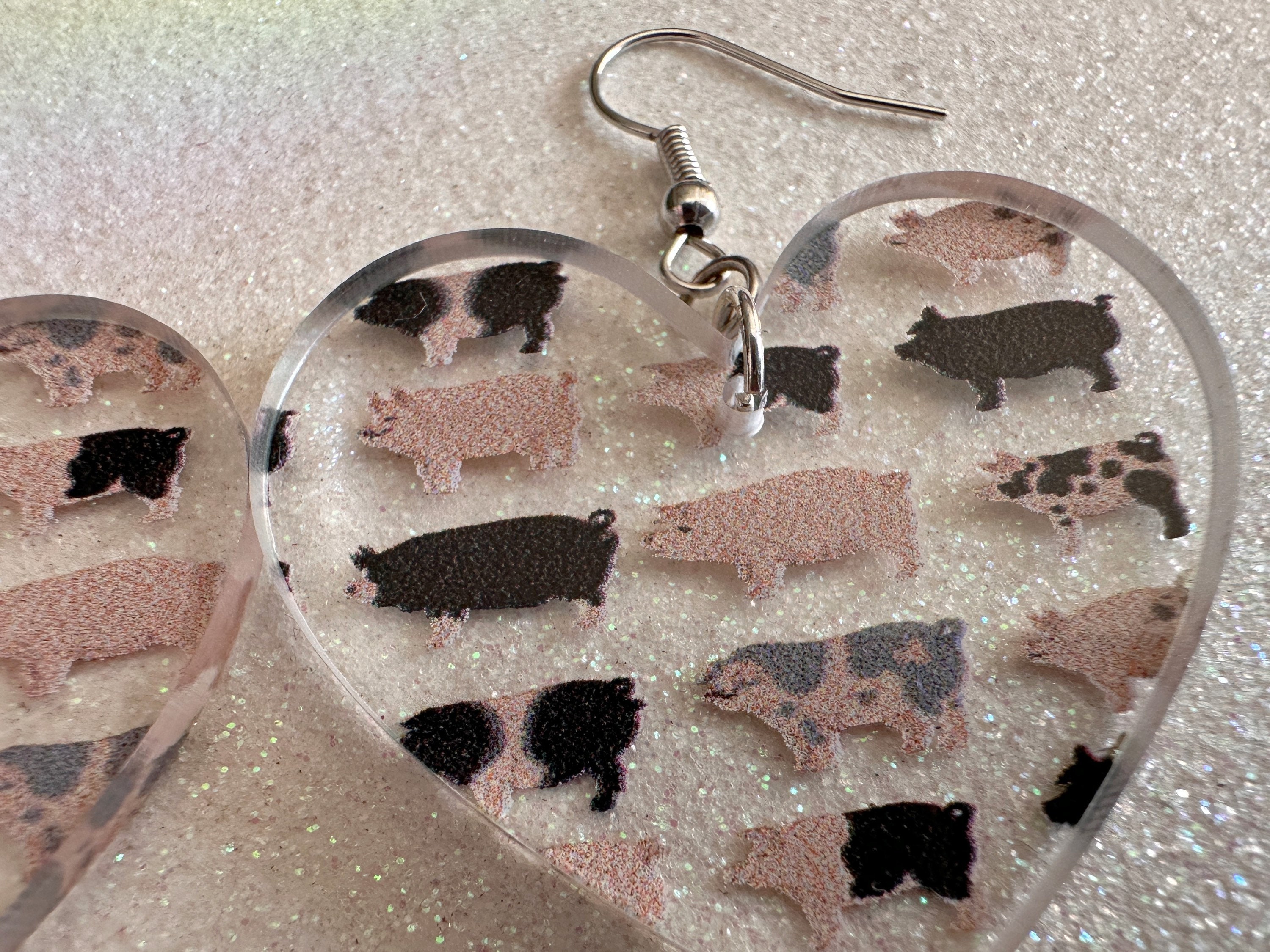 Pig Earrings: Laser Cut Acrylic Pigs Piglet Piggy Oink - Etsy