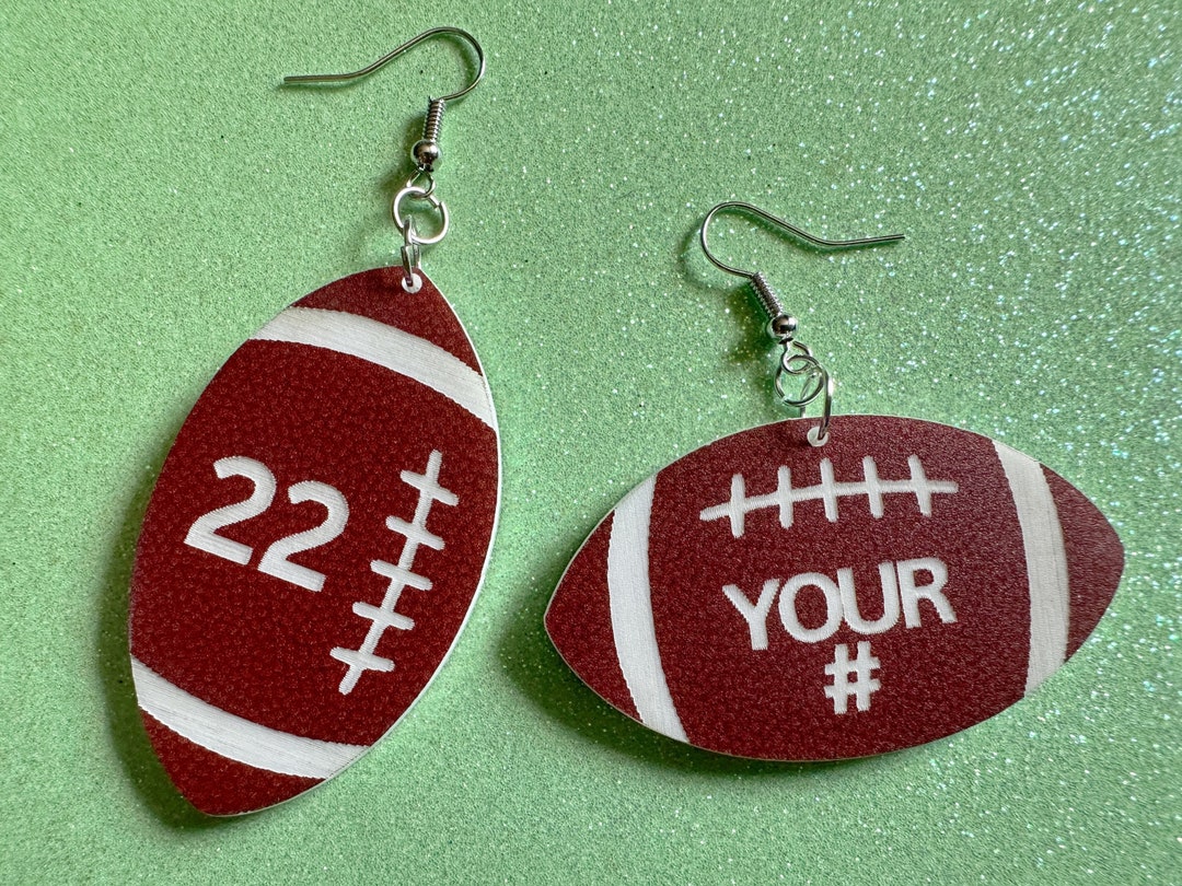 Custom Football Earrings: Laser Cut Acrylic Footballs, American ...