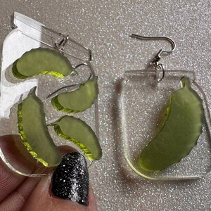 Pickle Earrings: Laser Cut Acrylic Pickle Jar Earrings, Pickle Festival ...