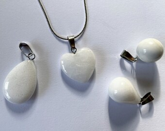 White Stone Pendant | Etsy