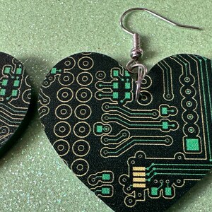 Computer Chip Earrings: Laser Cut Acrylic Tech Earrings, Techy, Green ...