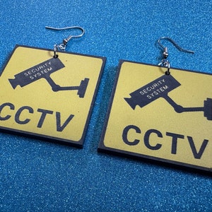 Pendientes de letrero CCTV: letrero de seguridad acrílico cortado con ...