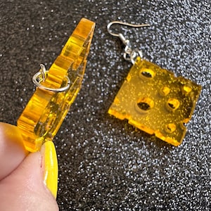 Cheese Slice Earrings: Laser Cut Acrylic Cheese, Dairy, Cow, Swiss ...