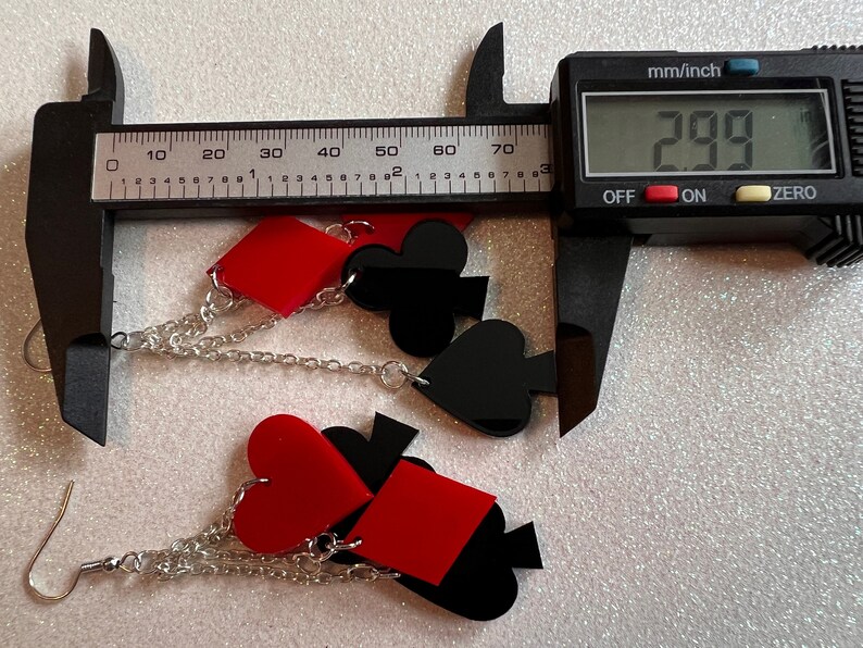 Playing Card Suit Earrings: Laser Cut Acrylic Heart Diamond - Etsy