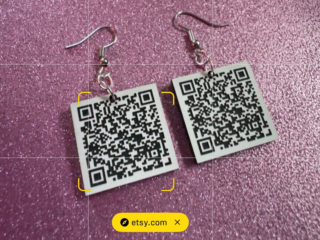 Custom QR Code Earrings: Laser Cut QR Codes, Promote Your Business ...