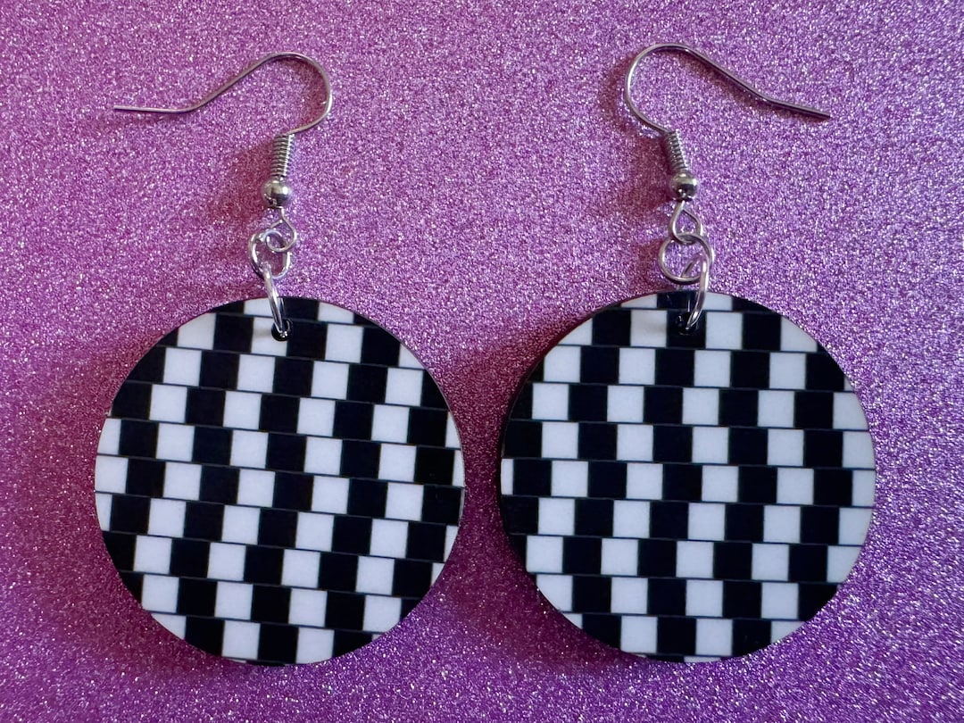 Optical Illusion Earrings: Sublimated Optical Illusions, Unique ...