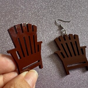 Beach Chair Earrings: Laser Cut Acrylic Chairs, Brown Lawn Chair ...