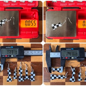 Checkered Chess Earrings: Laser Cut Acrylic Chess Pieces, Board Game ...