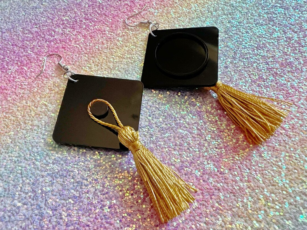 Graduation Hat Earrings: Laser Cut Acrylics, Teacher, Student ...