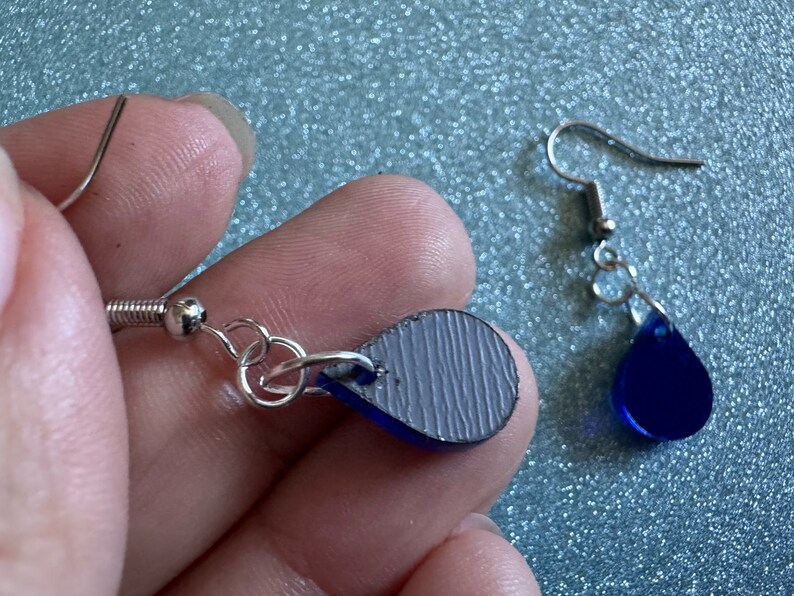 Rain Earrings: Laser Cut Acrylic Raindrops, Rain Drops, Drop, Tear ...