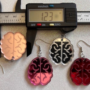 Mirrored Brain Earrings: Laser Cut Acrylic Brains, Genius, IQ, Nerd ...